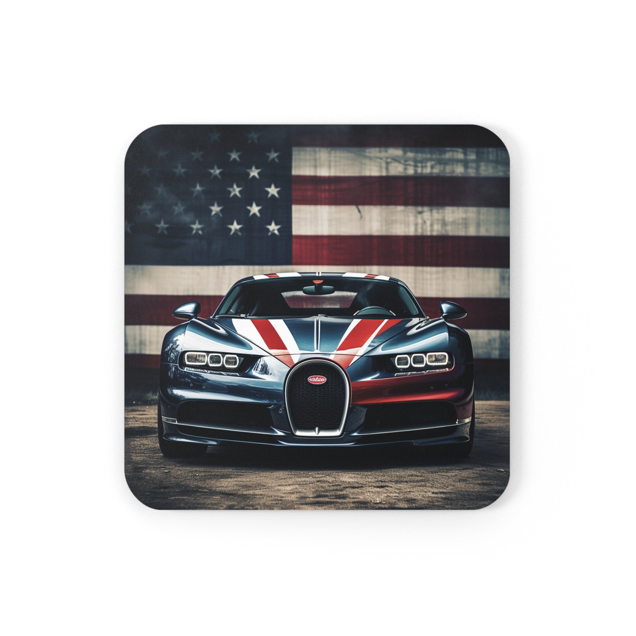 Cork Back Coaster Bugatti Flag 2 – TechTrendy Art Co.