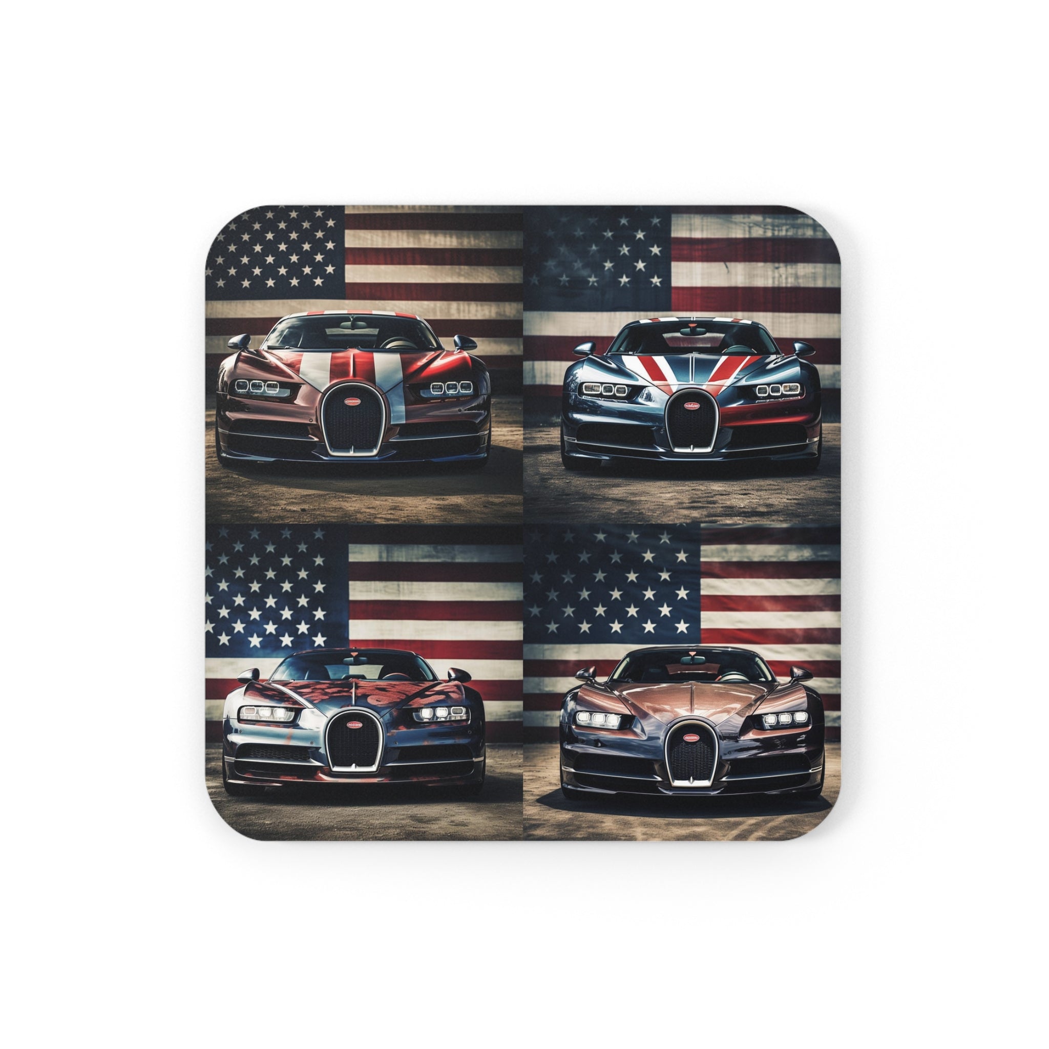 Cork Back Coaster Bugatti Flag 5 – TechTrendy Art Co.