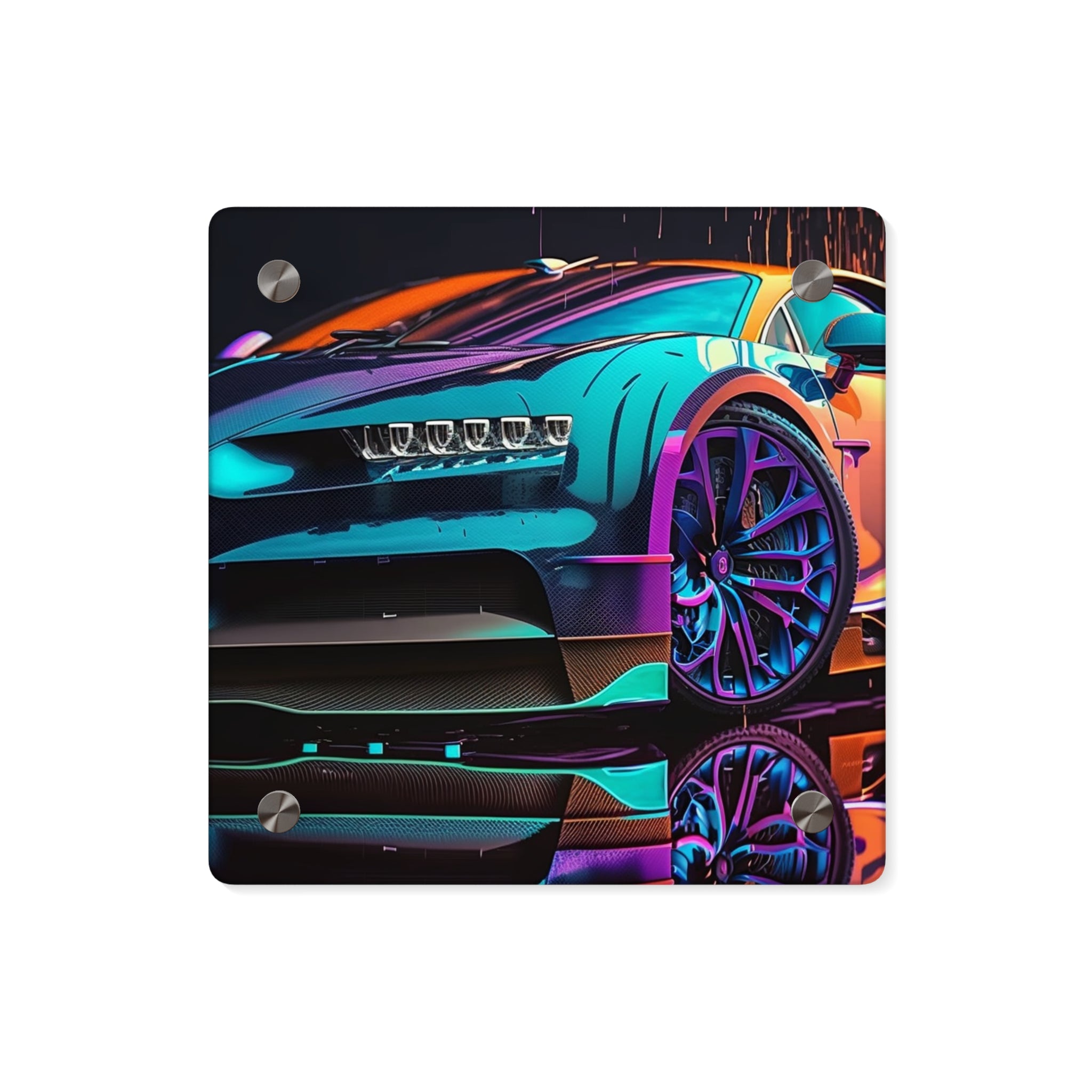 Acrylic Wall Art Panels Bugatti Neon Chiron 1 – TechTrendy Art Co.