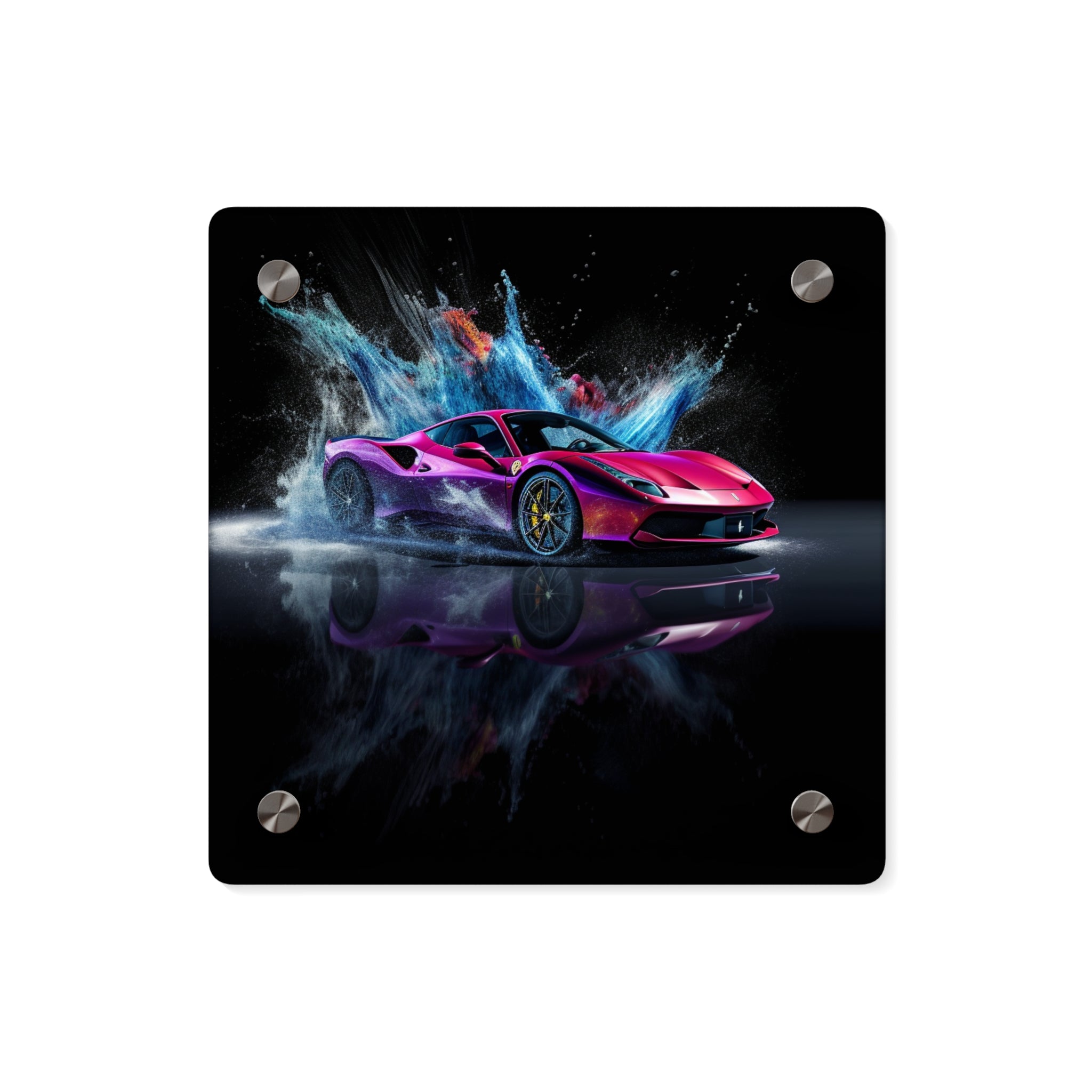 Acrylic Wall Art Panels Ferrari Water Splash 4 – TechTrendy Art Co.
